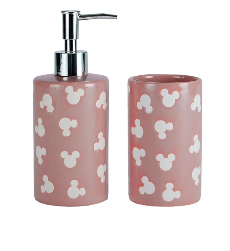 Disney Mickey Mouse Soap Dispenser and Tumbler in Pink : Amazon.co.uk ...