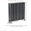 Cast Iron Radiator, 19" Height, 4-7/16” Depth, 17.5" Length, 4-Tube ...