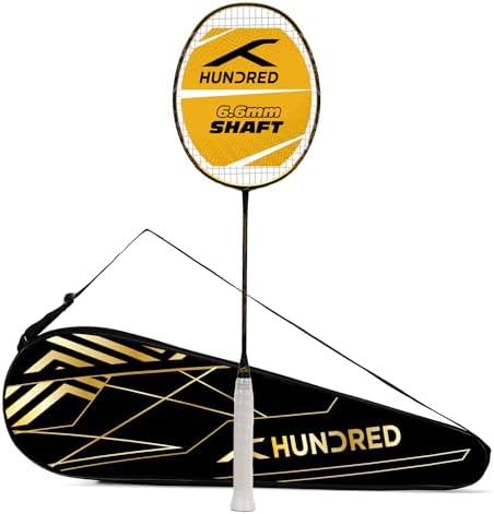 Buy HUNDRED Flutter S ATTK Carbon Fibre Strung Badminton Racket with ...