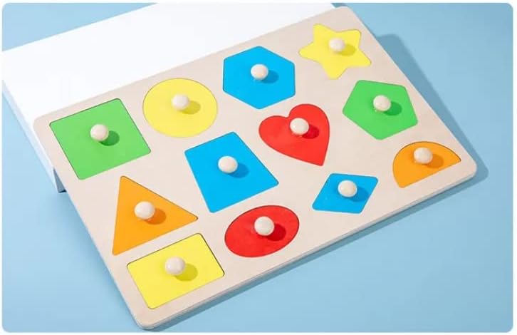 Montessori – Juego de formas geométricas de madera para niños, tabla de ...