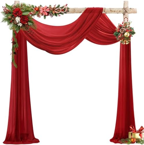 Amazon.com: VOK Red Wedding Arch Draping Fabric Chiffon Fabric, 29in x ...