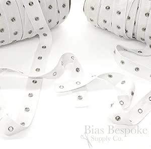 Amazon.com: Metal Snaps on White Cotton Herringbone Tape, by The Yard