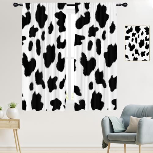 Amazon.com: Tritard Cow Print Room Darkening Curtains 2 Panels with ...