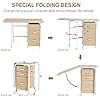 Amazon.com: Tangkula Folding Computer Desk with 3 Storage Drawers ...