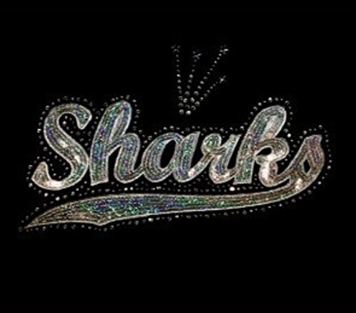 Wholesale Applique Sharks - Word - Silver - Sequin and Rhinestone Iron ...