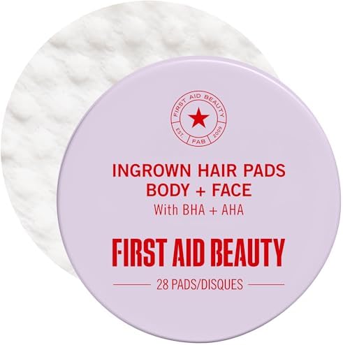 Amazon.com: First Aid Beauty Ingrown Hair Pads, BHA + AHA Aftershave ...
