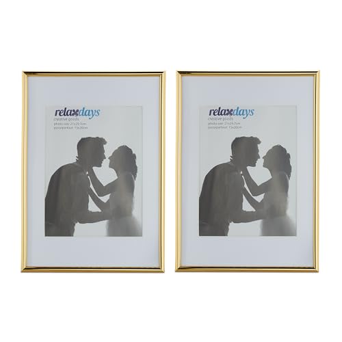 Relaxdays Photo Frame Set of 2, 20 x 30 cm, Passepartout 15 x 20 cm ...