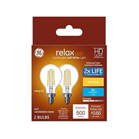 GE Relax 2-Pack 60 W Equivalent Dimmable Soft White G16.5 LED Light ...