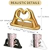 Gold Gesture Decorative Bookends - Heart Hands Sculpture Bookend ...