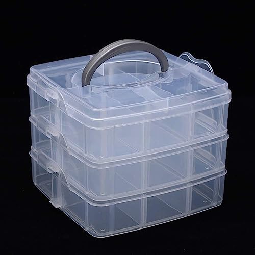 Amazon.com: 3-Tier Small Storage Container with 18 Adjustable ...