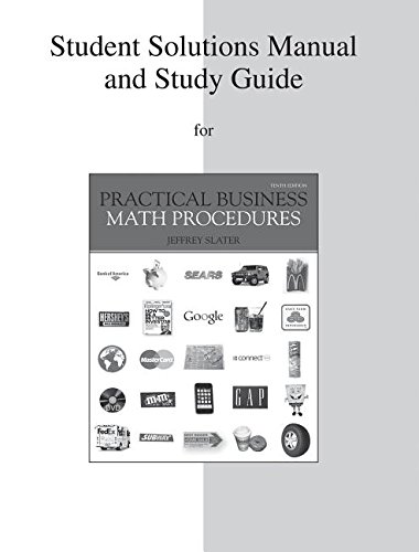 Student Solutions Manual and Study Guide to accompany Practical ...