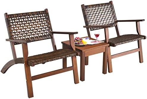 Amazon.com: TINKLE WELL Outdoor Patio Furniture Sets, 4 Pieces Rattan ...