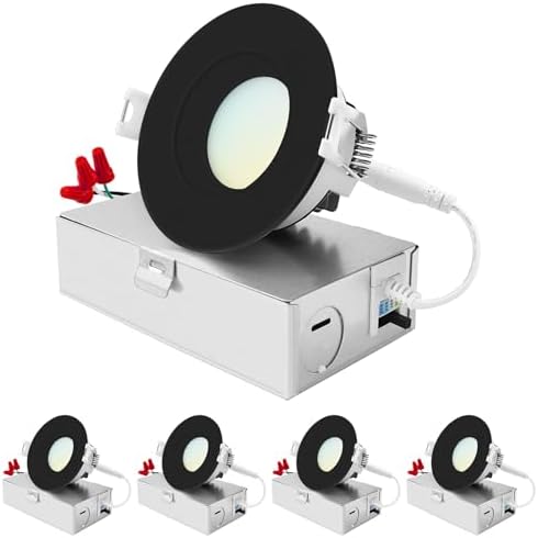 LUXRITE 3 Inch LED Recessed Ceiling Light with Junction Box, 10W, 5CCT ...
