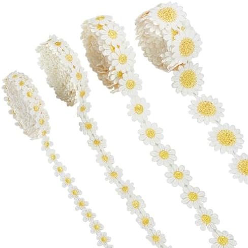 Amazon.com: WILLBOND Total 12 Yards Daisy Trim Ribbons Floral Lace ...