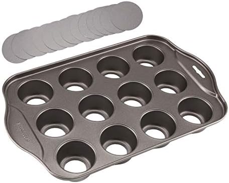 YKUKIZEE 2 Pack Mini Muffin Tray with Removable Bottom Non Stick, Mini ...
