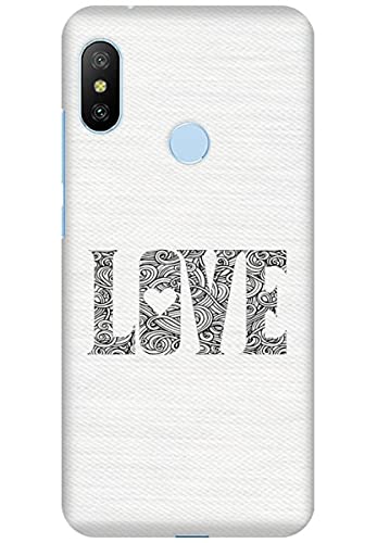 White Love Printed Back Cover Phone Case for Xiaomi Redmi 6 Pro Back ...