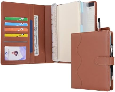 Amazon.com : WASON A5 Binder PU Leather Journal Ring Portfolio Lined ...