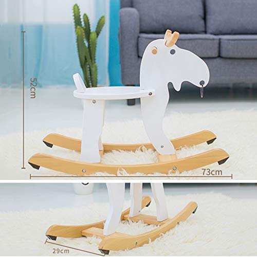 ECSWP Children’s Household Small Wooden Horse Wooden Rocking Horse Kids ...