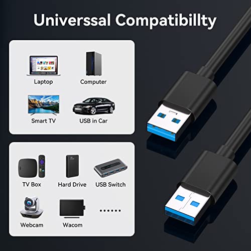 Snapklik.com : USB To USB Cable 33FT 1M USB 3.0 Male To Male Type A To ...