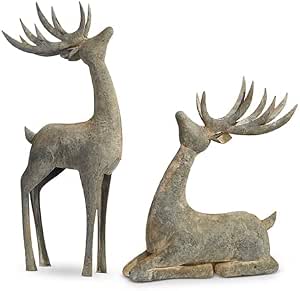 Amazon.com: RAZ Imports 2023 Natural Noel 24" Galvanized Deer, Set of 2