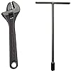 Taparia 8 inch adjustable screw spanner and 10 mm t spanner black heavy ...