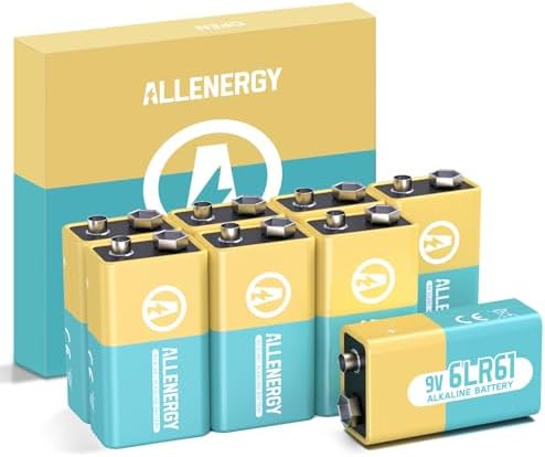 Amazon.com: ALLENERGY 9V Batteries Alkaline 9 Volt Battery 8 Pack for ...