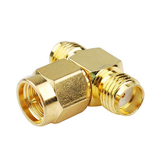 SUPERBAT SMA Adapter Splitter 2-Way, SMA Male to Dual Female Splitter ...