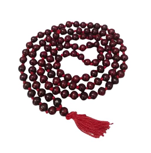 OPTIMUS RUDRAKSHA Lal Chandan Ki Mala With IGL Certificate 108+1 Beads ...