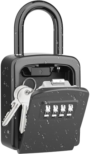Diyife Key Safe, [Weatherproof] Portable Lock Box for Keys Outdoor with ...