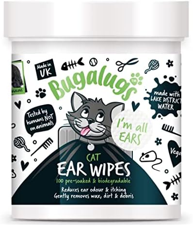 BUGALUGS Dog Ear Cleaner Dog Wipes 100 Biodegradable textured pre ...