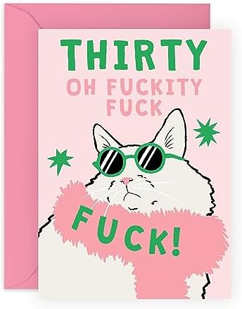 CENTRAL 23 30th Birthday Card for Women - Cat Thirty Fu*ck - Wife ...