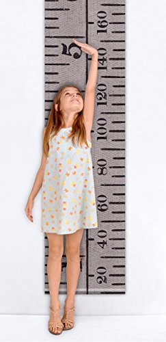 Vintage inspired Antique grey printed height chart, rollable with dual ...