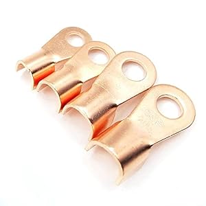 Flanker™ 20pcs / 20A Open Barrel Copper Ring Lug Terminals Wire Crimp ...