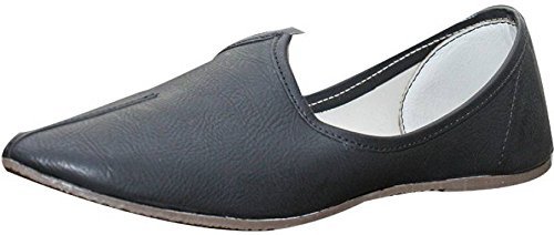 Triqer Men's Pure Leather Jalsa Punjabi Jutis(Size 7 UK/IND) Dark Brown ...