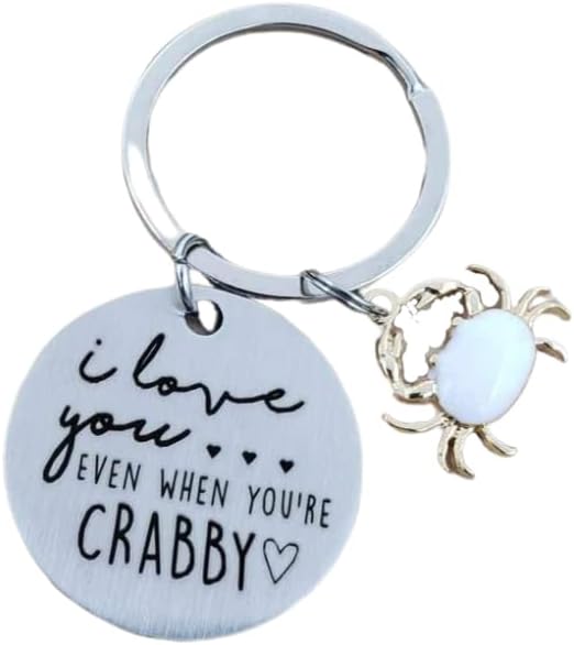 Amazon.com: Marble Bear Daughter keychain, crab gift, I love you even ...
