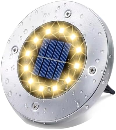HOUSEOFLED Solar Ground Lights, 12 Packs Waterproof 12 led Solar Garden ...