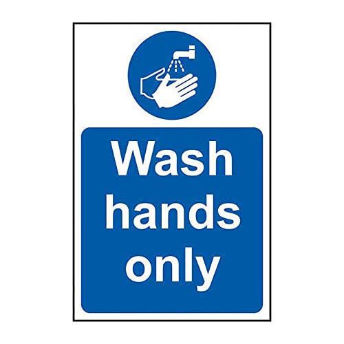 ‘Wash Hands Only’ Sign, Non Adhesive Rigid PVC (200mm x 300mm) – BigaMart