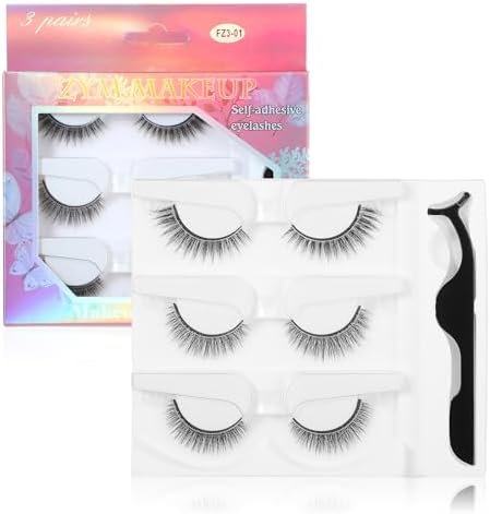 Amazon.com: 40 Pieces Fake Lashes No Glue Apply False Lashes Eyelash ...