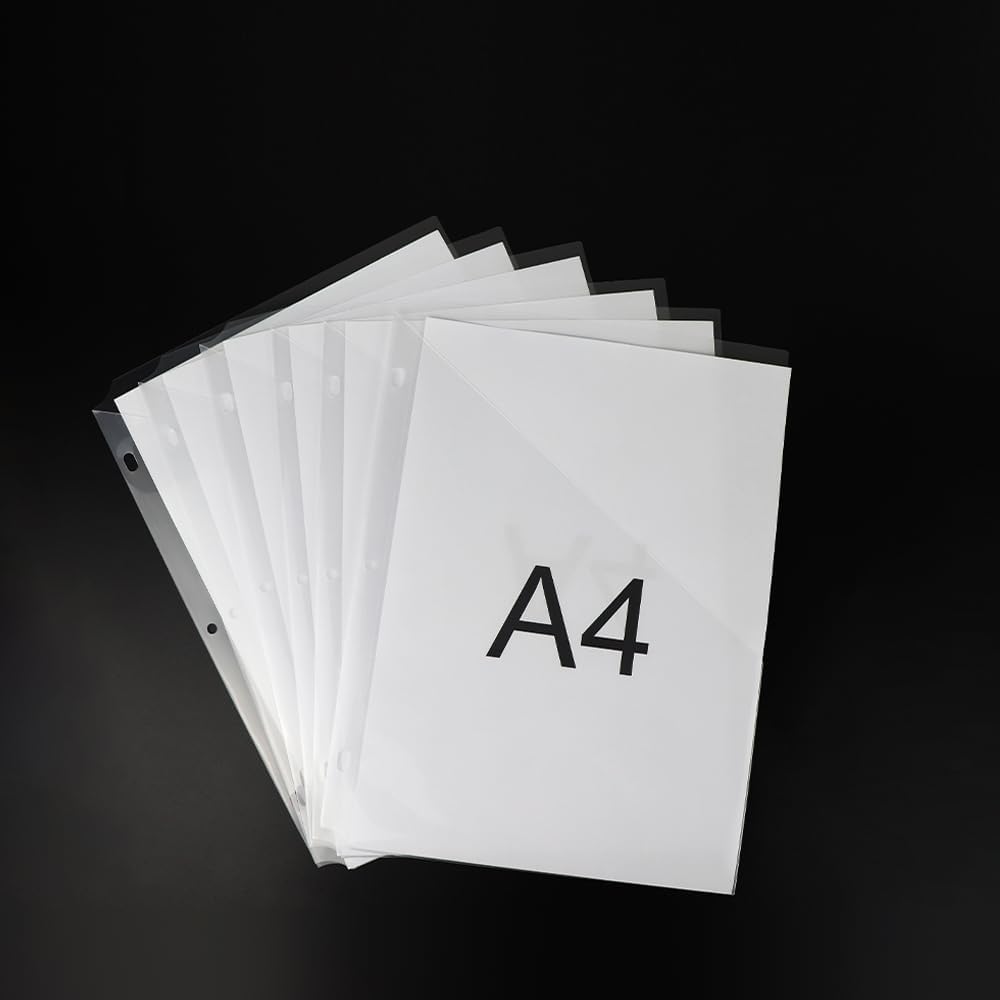 12 piezas A4, carpetas de archivos transparentes, con 3 agujeros, con ...