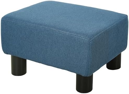 HOMCOM Linen Fabric Footstool, Small Foot Rest, Rectangle Sofa Stool ...