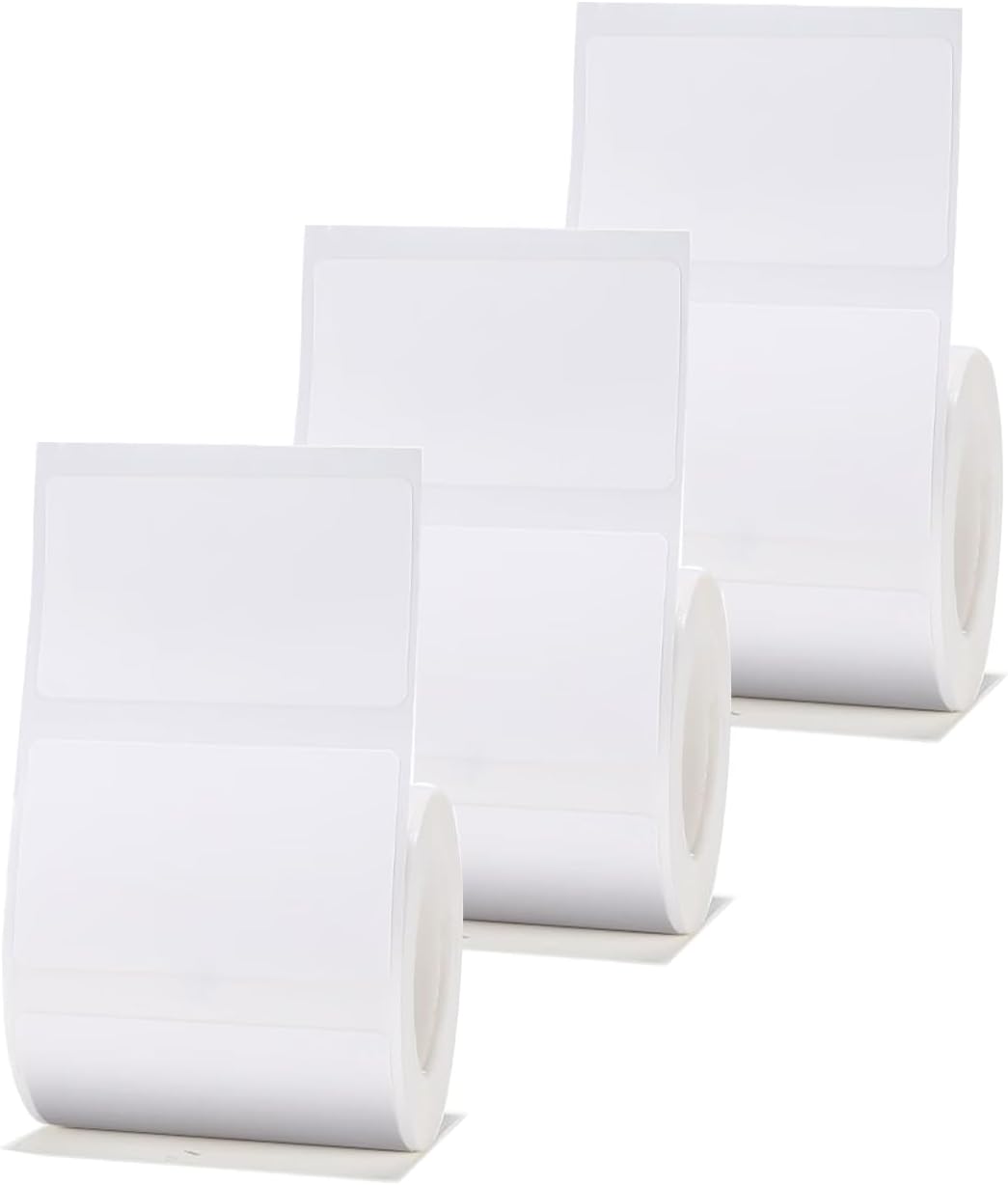 Amazon.com : White Label Paper of 3 Rolls White 50x30mm Compatible for ...