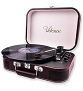 Record Player, VOKSUN Portable Bluetooth Vinyl Turntable with Built-in ...