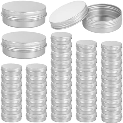 Amazon.com: 2oz Aluminum Empty Storage Screw-top Tin Jars with Lids ...
