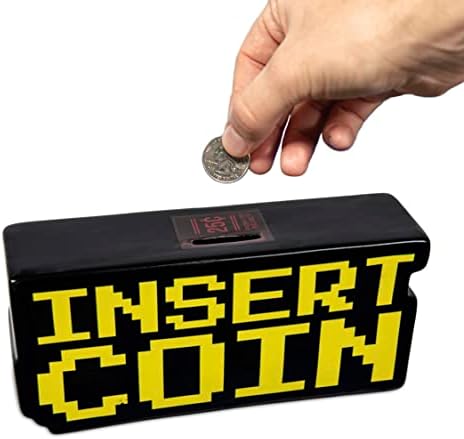 Amazon.com : Retro Arcade Insert Coin Piggy Bank | Coin Bank Money ...