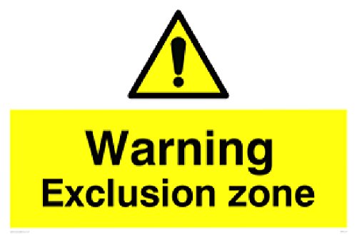 Viking Signs WA5514-A1L-3M "Warning Exclusion Zone" Sign, 3 mm Rigid ...