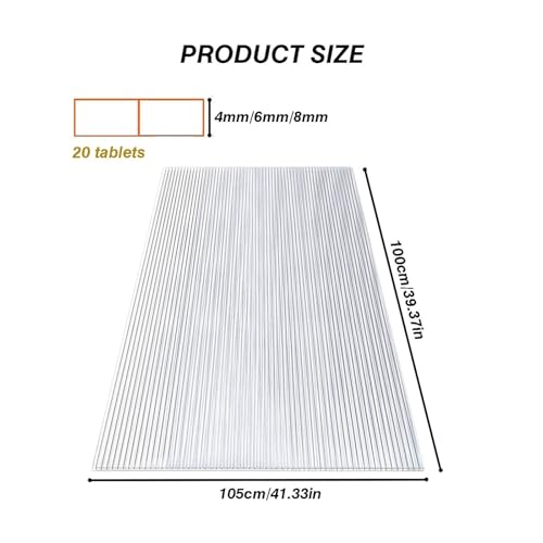12 Pieces Double Wall Polycarbonate Panels Roof Insulation Panels, Cold ...