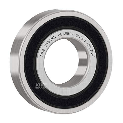 Snapklik.com : XiKe R12-2RS Double Rubber Seal Bearings 3/4 X 1-5/8 X 7/16