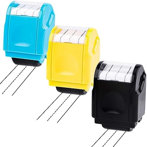 Amazon.com : 3pcs Handwriting Lines Roller Stamp, Self Inking Dashed ...