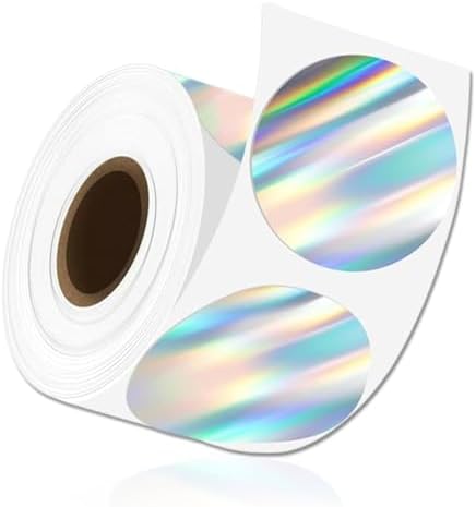 400 Silver Color Labels Holographic Thermal Sticker Labels, 50mm x 50mm ...