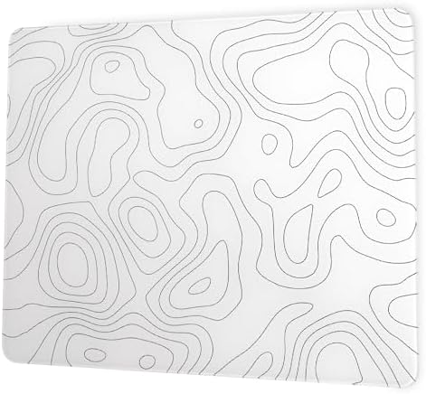 Amazon.com: Glass Mousepad for Gaming, White Topographic Hard Gaming ...